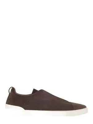 Zegna ZEGNA Triple Stitch Suede Sneakers Dark Taupe