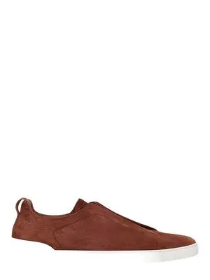 Zegna Triple Stitch Suede Sneakers - Medium Red