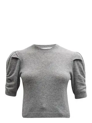FRAME Ruched Sleeve Cashmere-wool Sweater - Gray