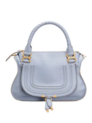 Chloé Marcie Medium Satchel Bag Shady Cobalt