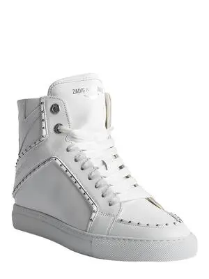 Zadig&Voltaire Studded High-top Sneakers - Blanc