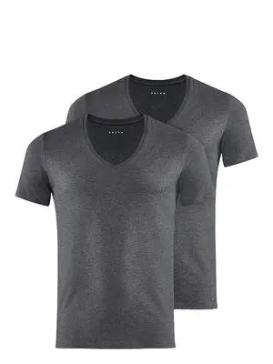 Falke V Neck Tees, 2 Pk - Dark Gray