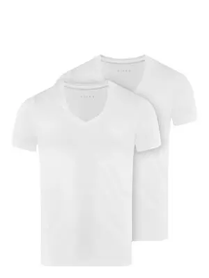 Falke V Neck Tees, 2 Pk - White