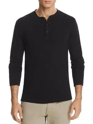 Rag & Bone Classic Flame Henley Tee - Jet Black