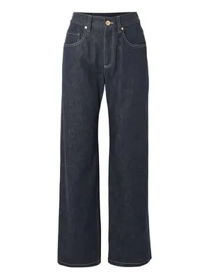 Brunello Cucinelli High-Rise Straight-Leg Jeans Dark Denim