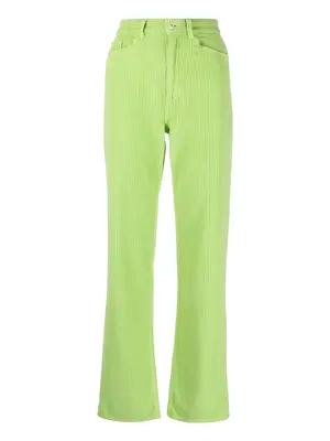 WANDLER High-waisted Corduroy Trousers - Green