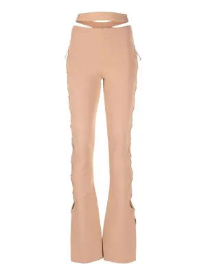 ANDREĀDAMO Cut-out Flared Knit Trousers - Neutrals