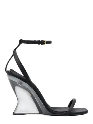 SERGIO ROSSI Evangelie 100mm Wedge Sandals - Black