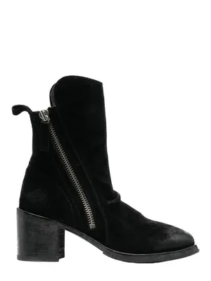 Moma 70mm Burnished-effect Suede Ankle Boots - Black
