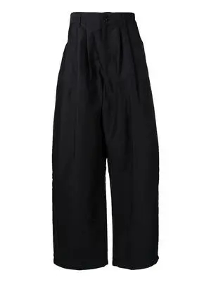 Yohji Yamamoto High-waisted Straight-leg Trousers - Black