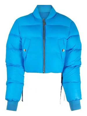 Khrisjoy Cropped Padded Bomber Jacket - Blue