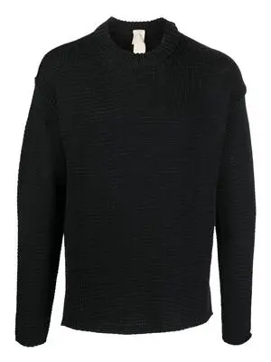 TEN C Crew-neck Knitted Jumper - Black