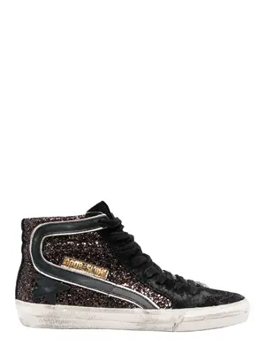 Golden Goose Slide Glitter High-top Sneakers - Black