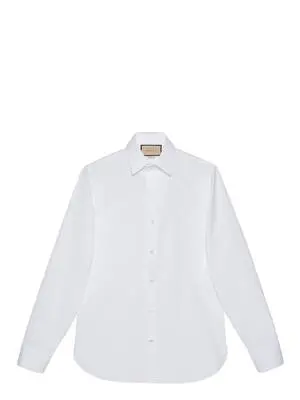 Gucci Cotton Poplin Shirt With Double G - White