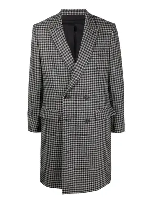 AMI AMI Paris Houndstooth Double-Breasted Overcoat
