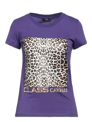Roberto Cavalli CAVALLI CLASS Cotton T-Shirt Purple
