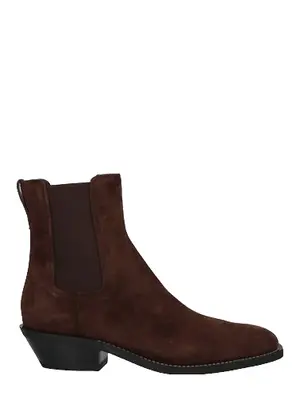 TOD'S Ankle Boots In Leather And Textile Fibers - Brown