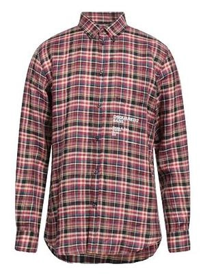 Dsquared2 Man Shirt Blue Size 36 Linen Brick