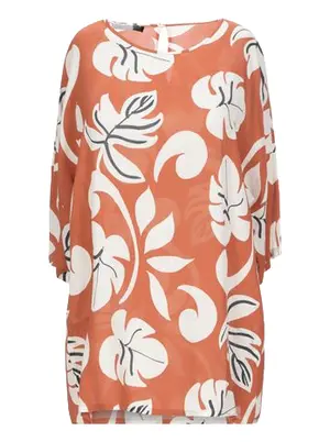 SEVENTY VENEZIA Floral-print Crepe Top - Brown