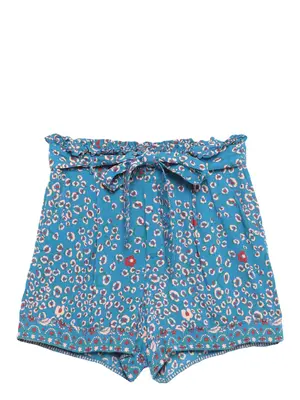 Poupette St Barth POUPETTE ST BARTH Leopard-Print High-Waisted Shorts Blue