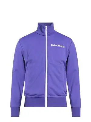 Palm Angels Zippered Long Sleeve Sweatshirt Purple