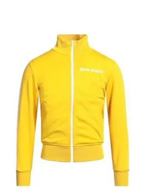 Palm Angels Zippered Long Sleeve Sweatshirt Yellow