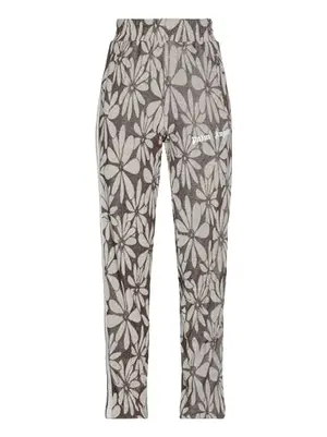Palm Angels Floral Design Pants - Beige
