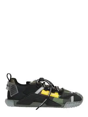 Dolce & Gabbana Sneakers In Leather And Techno Fabric - Black