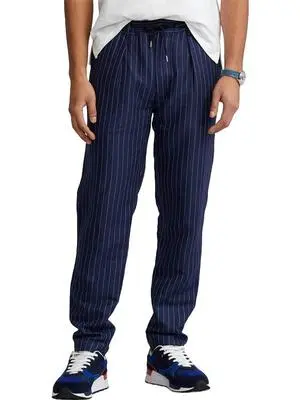 POLO RALPH LAUREN Tailored Linen Blend Pinstriped Trousers