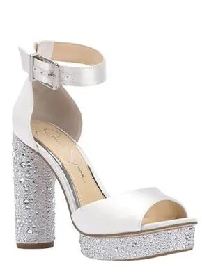 Jessica Simpson Everyn Platform Ankle Strap Sandal - White Matsat