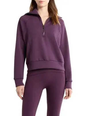 Spanx Airessentials Half Zip Sweatshirt - Blackberry