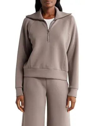 Spanx Airessentials Half Zip Sweatshirt - Smoke
