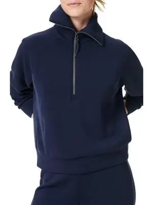 Spanx Airessentials Half Zip Sweatshirt - Timeless Navy