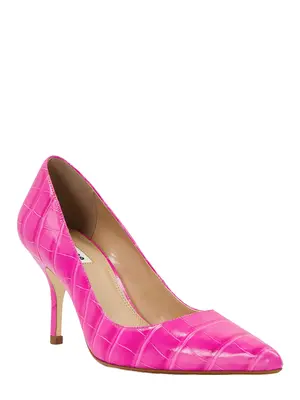 Dune London Dune London Croc Embossed Pointed Toe Pump Pink