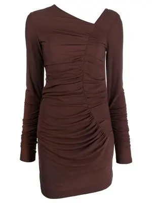 Helmut Lang Draped Asymmetric Dress - Brown