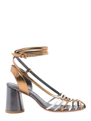 STUDIO CHOFAKIAN Sarah Chofakian Lupita Metallic Strappy Sandals