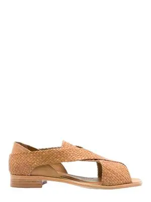 STUDIO CHOFAKIAN Cross-strap Flat Sandals - Neutrals