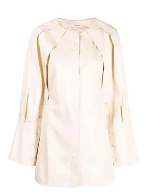 Goen.j Long-sleeve Mini Shirt Dress - Neutrals