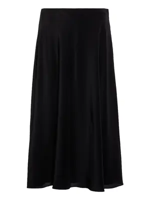 THE ROW Medela Silk Satin Midi Skirt - Black