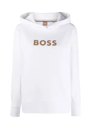 BOSS Logo-print Hoodie - White