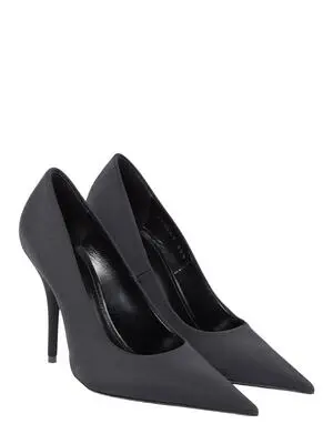 Balenciaga Knife Jersey Pointed Toe High Heel Pumps - Black
