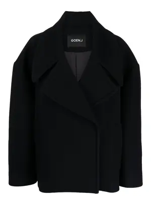 Goen.j Double-breasted Cropped Jacket - Black