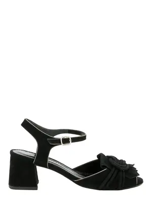 STUDIO CHOFAKIAN Antonieta Fringe-flap Sandals - Black