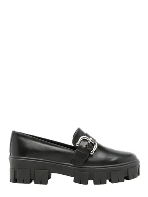 STUDIO CHOFAKIAN Side Buckle-detail Loafers - Black