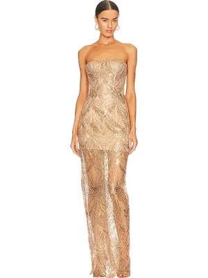 BRONX AND BRONCO Giselle Maxi Dress - Gold
