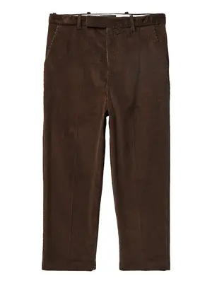 NILI LOTAN Tel Aviv Cropped Corduroy Trousers - Brown