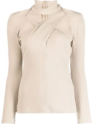 J KOO J Koo Crossover Long-Sleeve Top