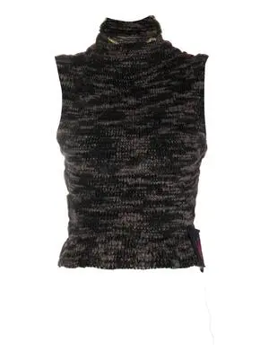 VITELLI Melange-effect Sleeveless Top - Brown