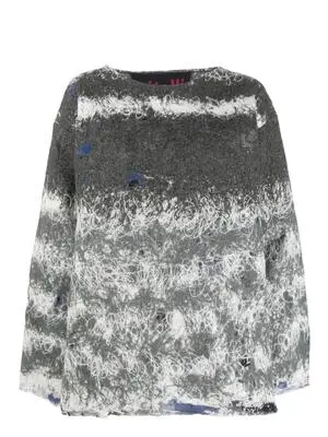 VITELLI Contrasting-stitch Knit Jumper - Grey