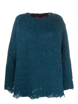 VITELLI Distressed-effect Knit Jumper - Blue